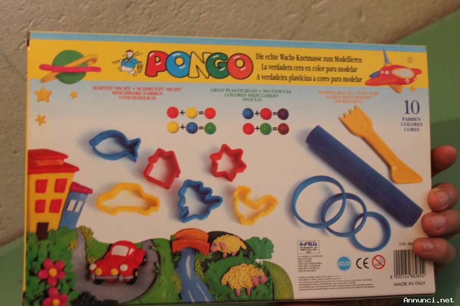 ADICA PONGO SCATOLA 10 COLORI VINTAGE ANNI 90 PLASTILINA CERA PER ...